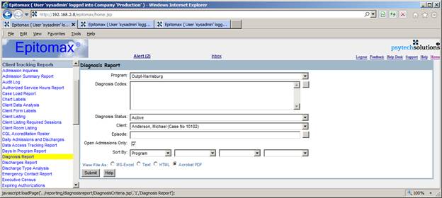 Staff Calendar Diagnosis Indicators